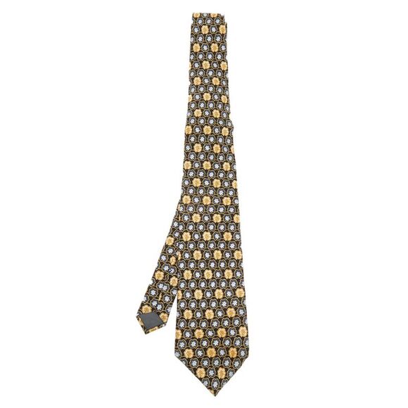 Lanvin | Accessories | Lanvin Vintage Black Lotus Printed Silk Tie ...